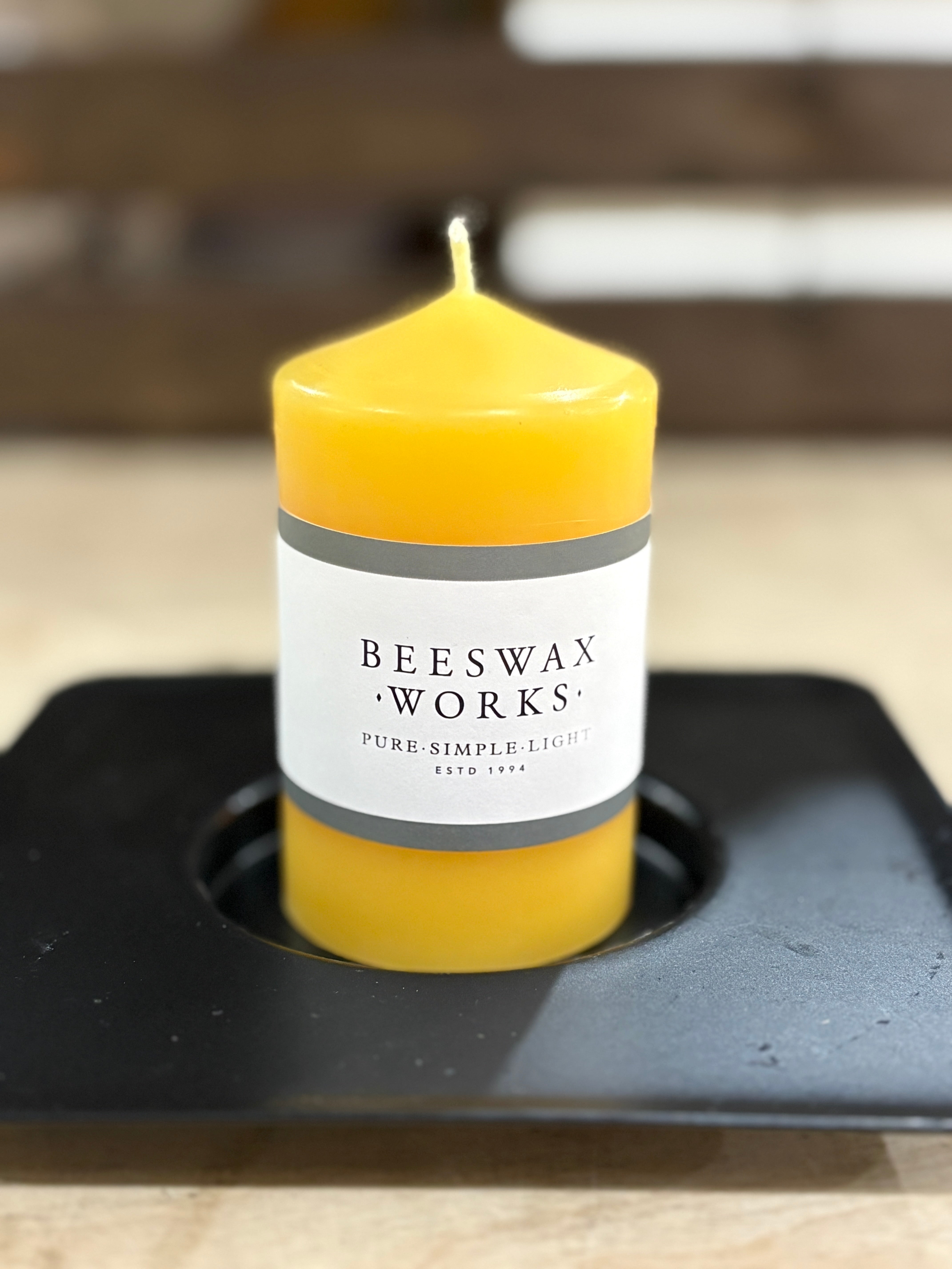 3-Inch Narrow Pillar Candle: Compact Beeswax Charm | Canadian Made ...